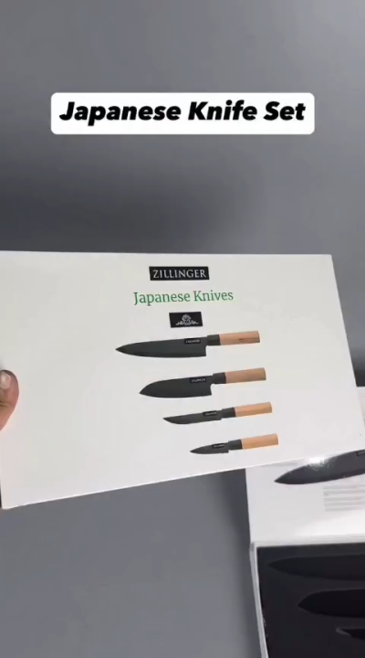 4Pcs Japanese Zillinger Knife Set Ultra Sharp Kitchen Knives High ...