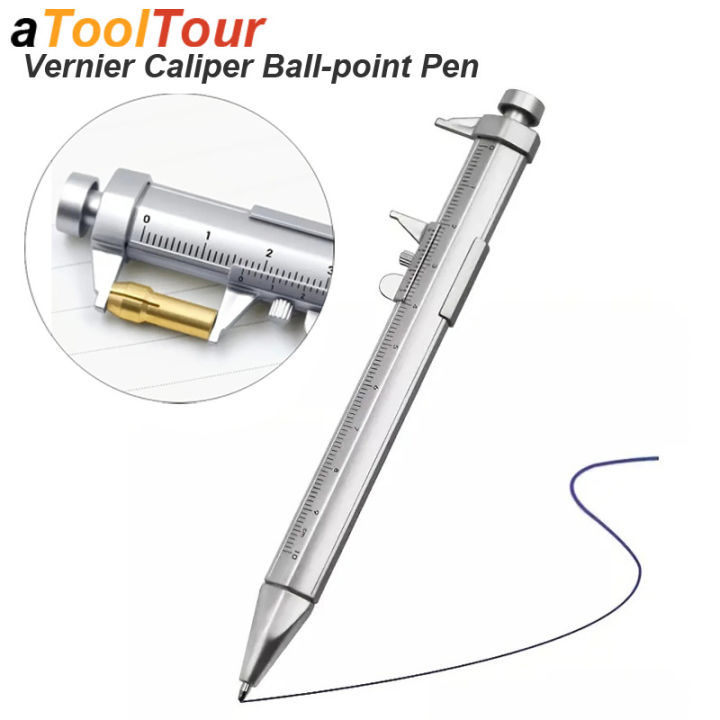Vernier Caliper Pen Metric mm Ballpoint Stationery Blue Black Refill ...