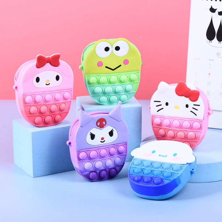 Sanrio Hello Kitty Pop Bag Push Fidget Toys Kuromi Bubble Stress Relief ...