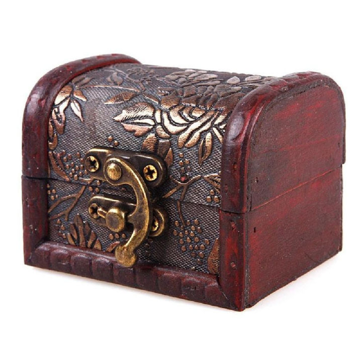 European Vintage Jewelry Storage Box Multipurpose Antique Wooden Pirate ...