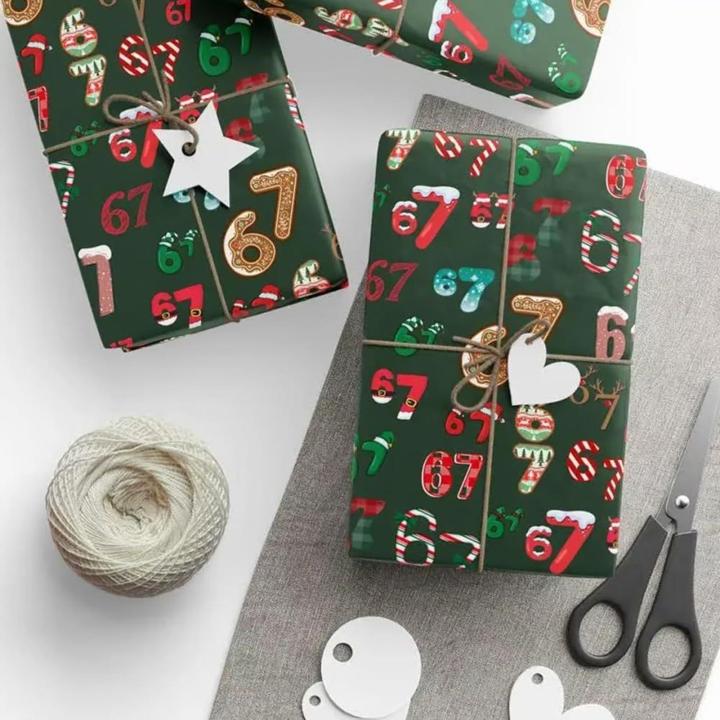 Funny 67 Numbers Wrapping Paper Christmas Gifts Box Packing Paper ...