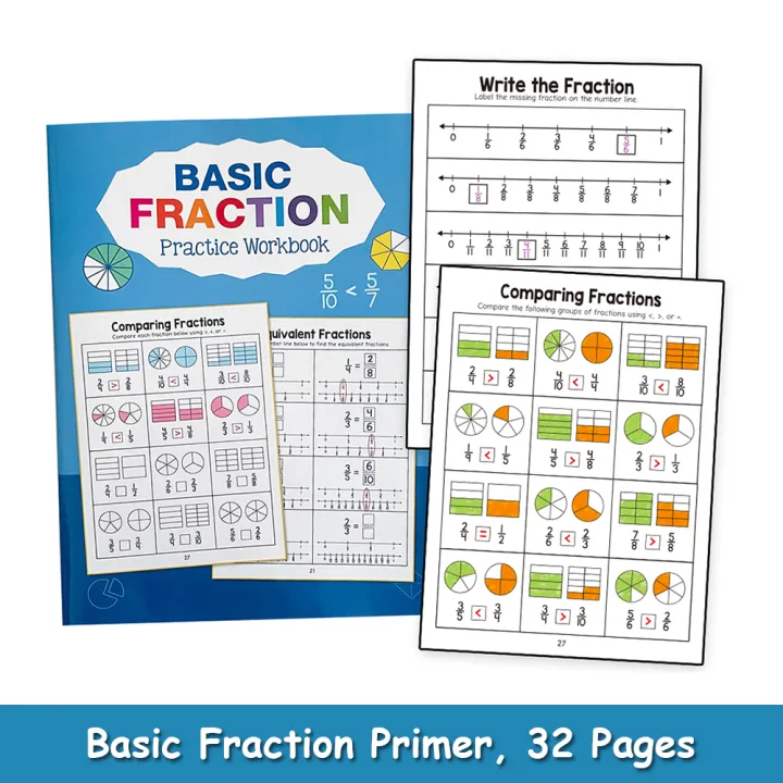 Basic Fraction Learn and Practice Workbook Fractions Fact Teacher ...