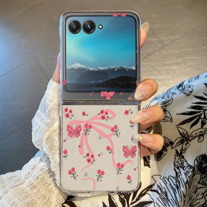 Bow Tie Roses Flowers Folding Case For Motorola Razr 50 40 Ultra Razr ...