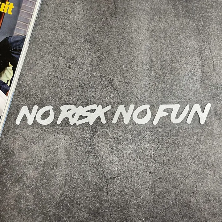 NO RISK NO FUN waterproof sticker for body bumper window windscreen ...