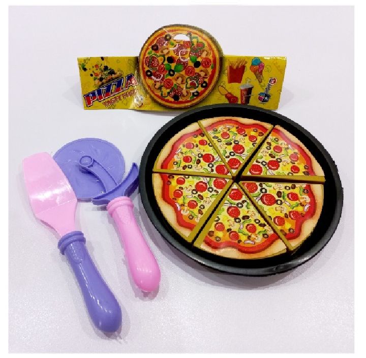 Kids Pizza Toy Set with Slices, Cutter & Server – Pretend Play Food Toy ...