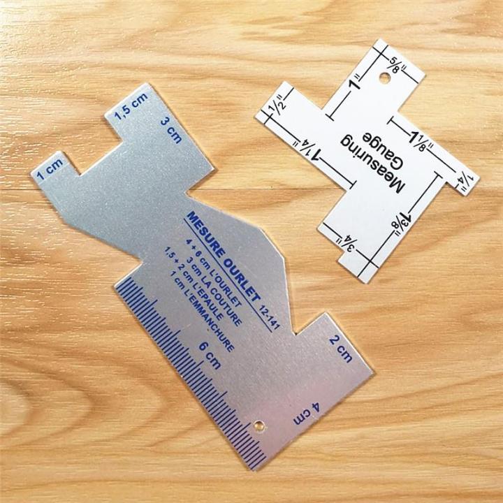 Precision Seam Measuring Gauge Metal Quilting Tailor Ruler Template ...