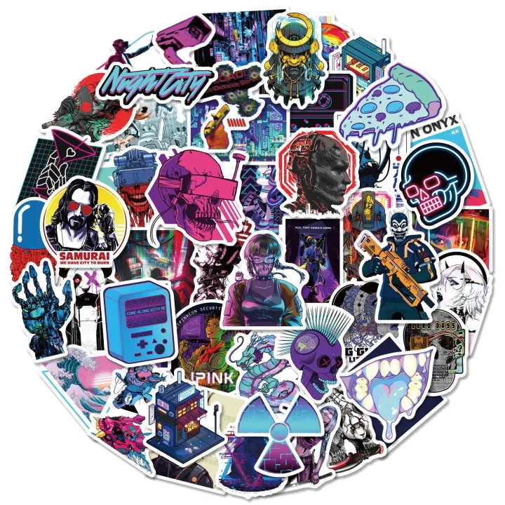 50pcs Punk Rock Sticker Pack, Cool Rock and Roll Stickers for Guitar ...