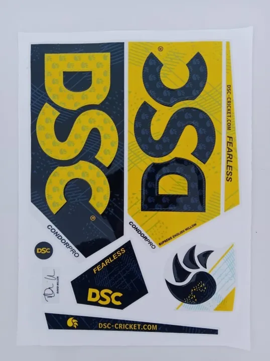 New 3D 2025 DSC Yellow & Black full updated Edition Cricket Bat Sticker ...
