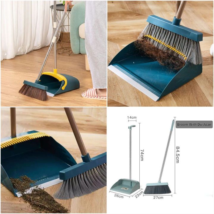 *Attachable Broom With Dustpan (Random Colours) | Daraz.pk