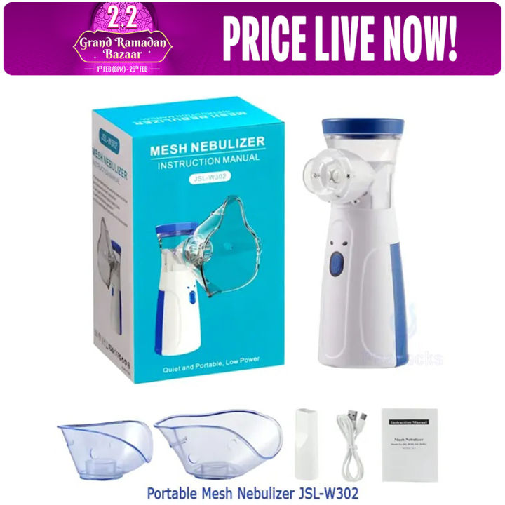 Mesh Portable Nebulizer - Handheld Ultrasonic Atomizer for Breathing ...