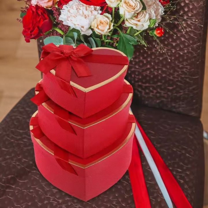 3 Pcs Gift Box Wrapping Boxes Packing Packaging for Gifts Heart ...