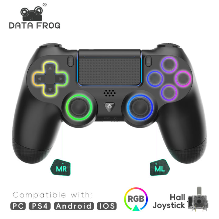 DATA FROG Bluetooth-Compatible Wireless Controller For PS4 Slim Pro PC Vibration 6-Axis Motion ...