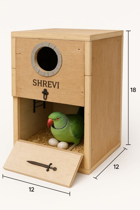 Premium Wooden Nesting Box for Sun Conure, Ringneck & All Parrot ...