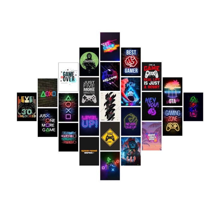 Pack of 40 Gaming Stickers 4x6 Inches for Gaming Setup Wall Decor ...