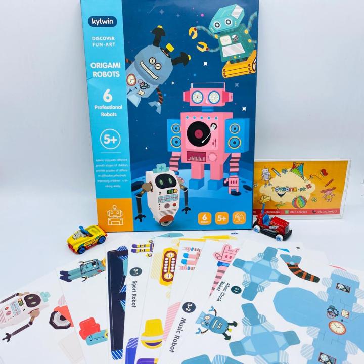 3D Paper Origami kit, DIY Games For Kids. 6 Professional Robots ...