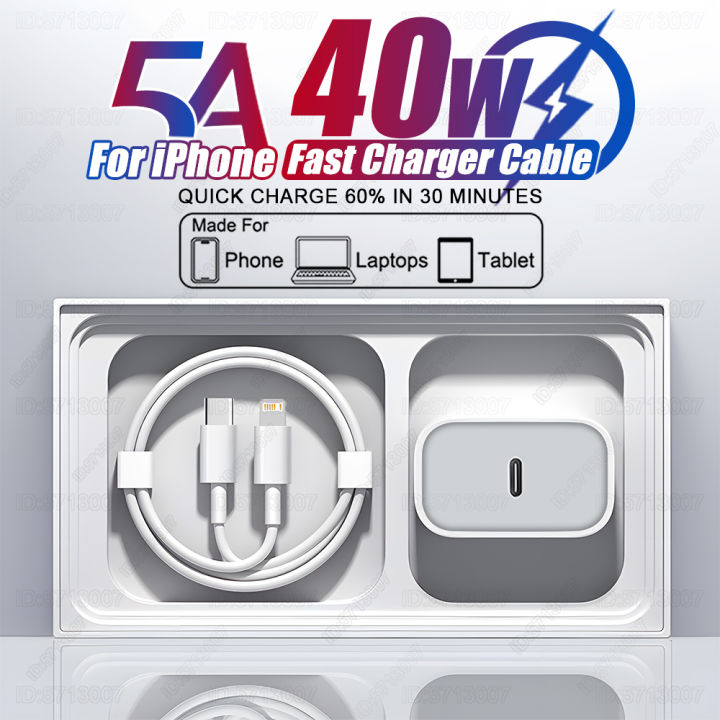 PD 40W Fast Charger For iPhone 15 11 12 13 14 16 Pro Max Quick Charging ...