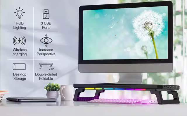 RGB Gaming Computer Monitor Stand Riser | Daraz.lk