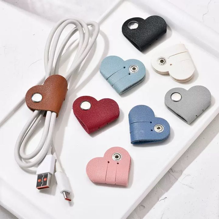 Mini Heart Shape Cable Organizer Vintage Earphone Wire Data Line Clips ...