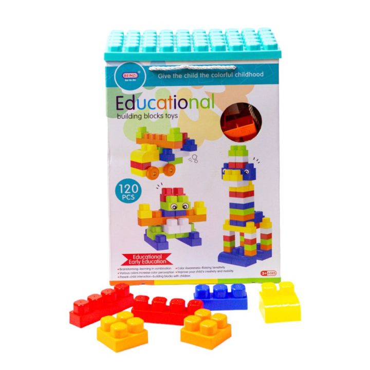 Intelligent Educational Building Blocks - 120 Multicolor DIY Bricks Toy ...