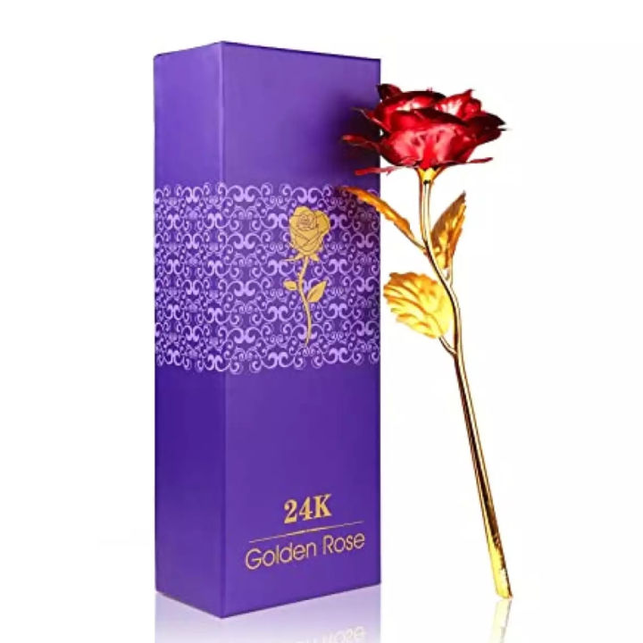 A J Moll Artificial Golden Rose Gift Everlasting Valentine’s Day ...