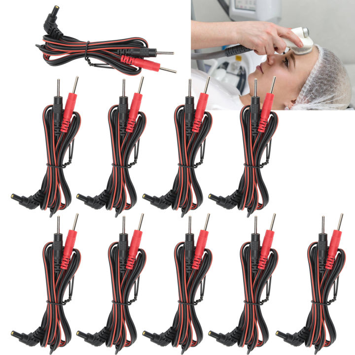 10pcs / bag 2.35mm 1.2m 2‑In‑1 Pin Type Electrode Lead Cable for TENS ...