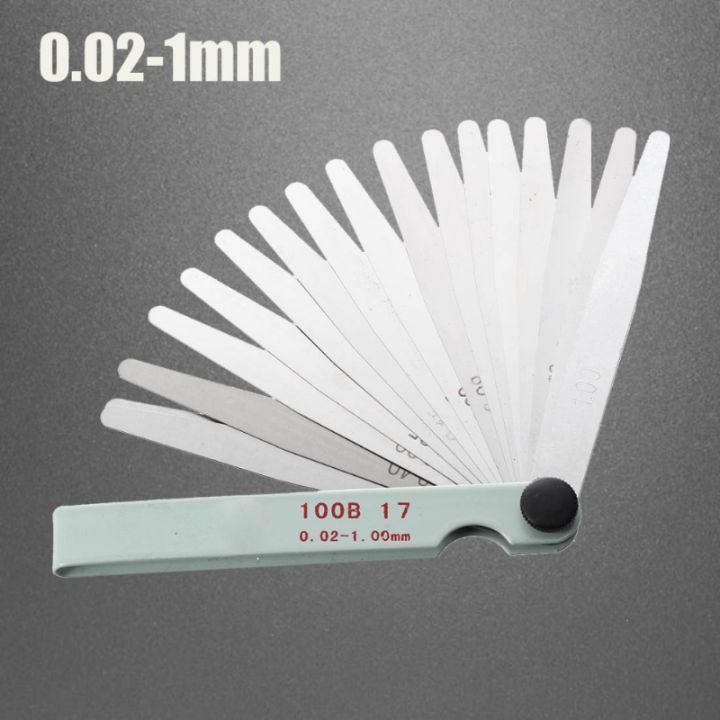 17 Blades Feeler Gauge Metric Gap Filler 0.02-1.00mm Gage Measurment Tool For Engine Valve ...