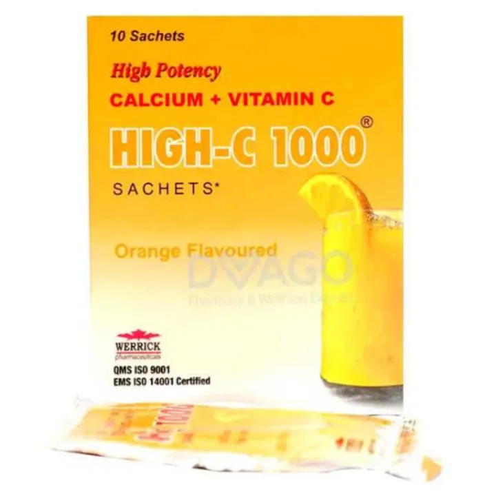 High C Sachets Orange Flavor Enriched Vitamin C 10 sachet in each box ...