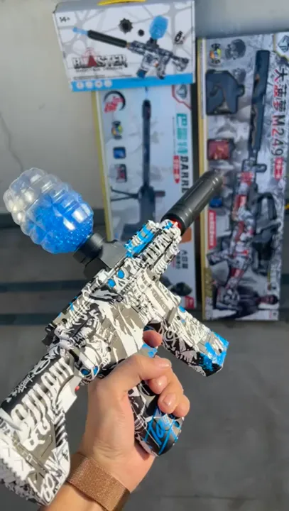 Submachine Gun Gel Blaster Automatic Electric Toy – Rechargeable Splatter Ball Blaster with ...