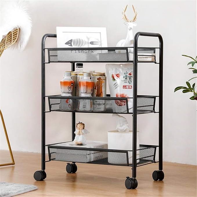 Multipurpose Kitchen Serving Storage Trolley 3Tier 3- Tier Metal ...