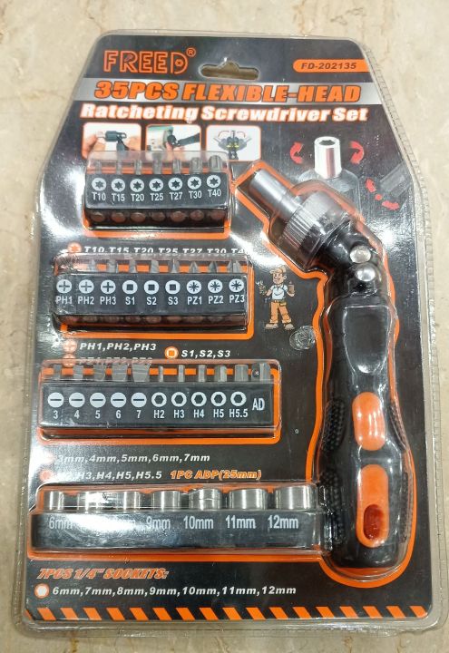 flexible head Ratcheting screwdriver set 35 pcs | Daraz.pk