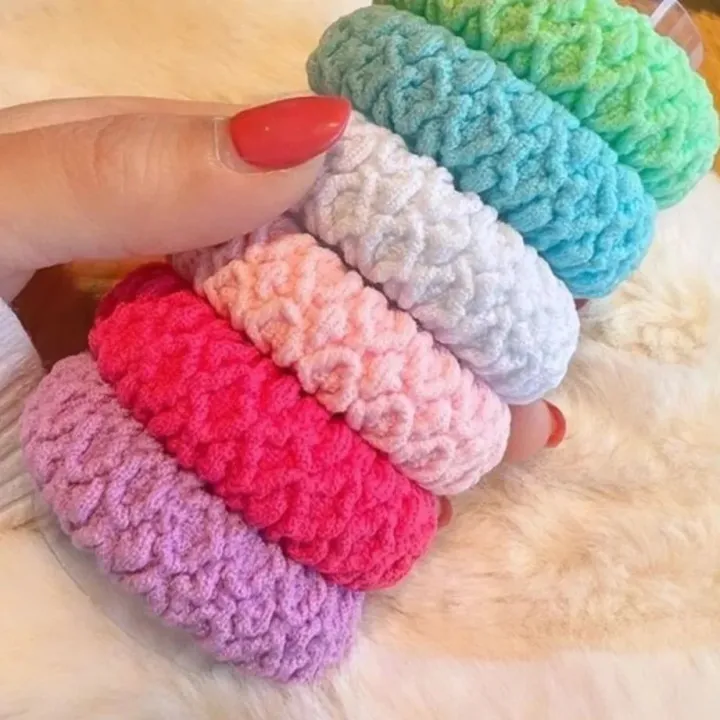 Korean Ruffle Mix Multicolor Elastic Band/ Pony (pack of 10) | Daraz.pk