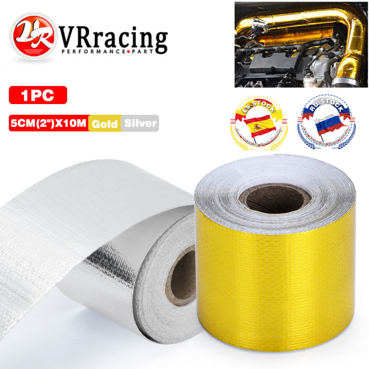 A Gold 2'' Thermal exhaust Tape Air Intake Heat Insulation Shield Wrap ...