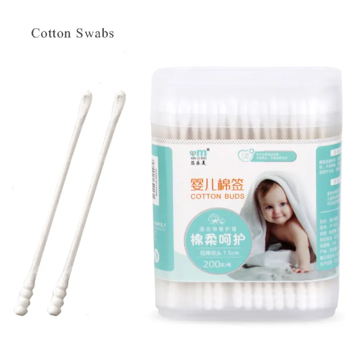 200pcs baby cotton swabs double-ended sterile cotton swabs spiral head ...