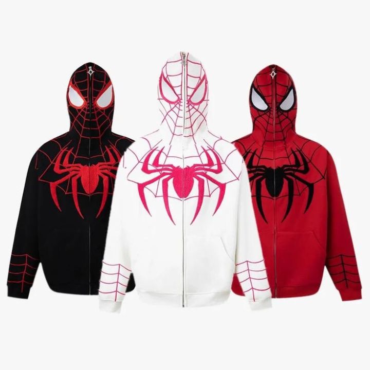 Newly Arrived Spiderman Cotton Fleece Zip-Up Hoodie For Men’s Women’s ...