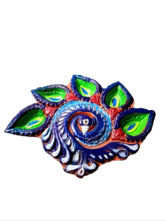 Hand painted Terracota Clay made Pradip/11pradip/Dia/matir prodip ...