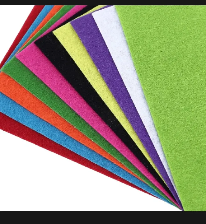 Pack of 10 Felt Fabric Sheets A4 size In 10 Different Colors (choice ...