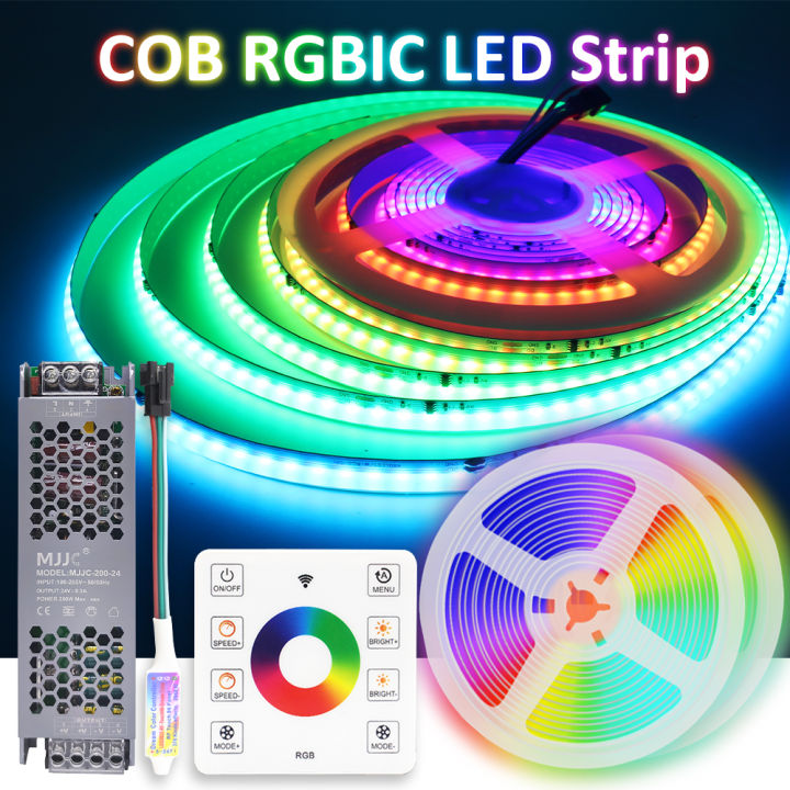 WS2811 COB RGBIC LED Strip DC24V 5M 10M 20M 30M RGB IC Horse Running ...