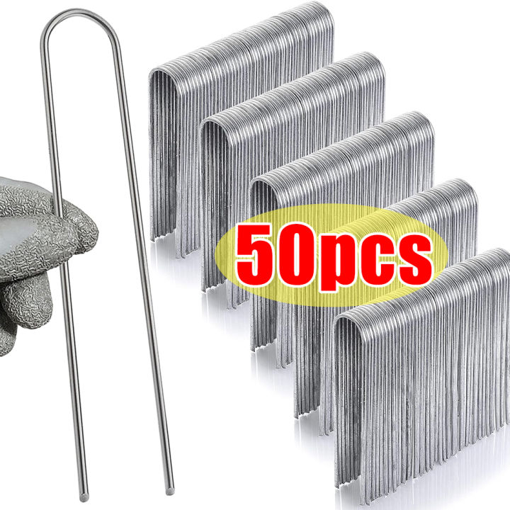 U-type Garden Staples Heavy-duty Fence Tubing Stakes Sod Pins ...