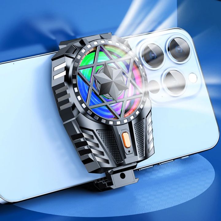 Mobile Phone Radiator Magnetic Back-Clip Cooling Fan with RGB Light 3 ...