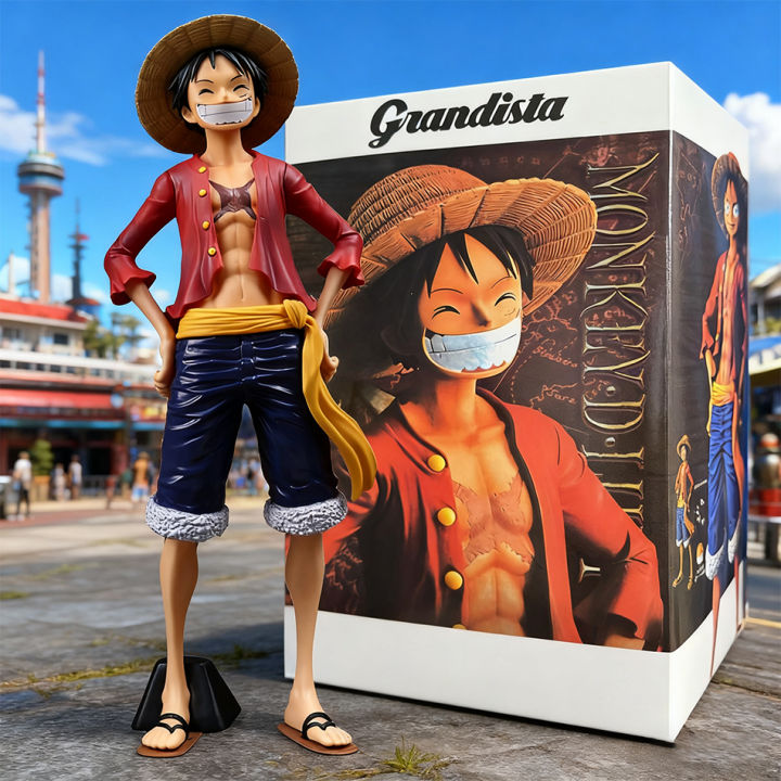 28cm One Piece Anime Figure Confident Smiley Luffy Three Form Face ...