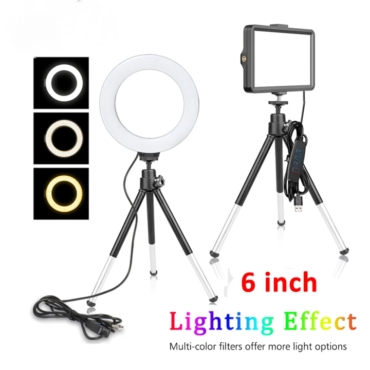 6 inch LED Photography Video Light Panel RGB Filters Lighting Photo ...