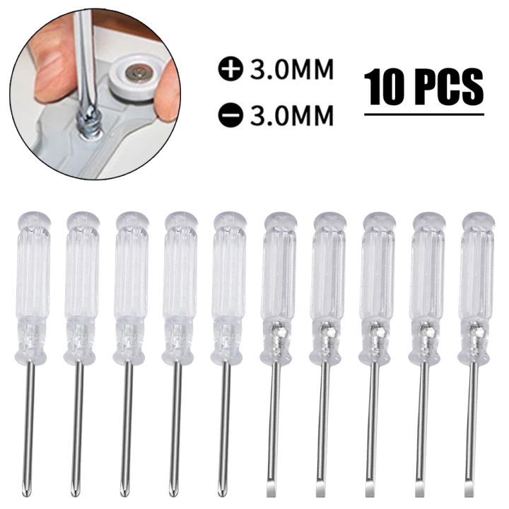 10pc 3.74Inc Small Screwdriver Set 3mm Cutter Head Slotted Cross ...