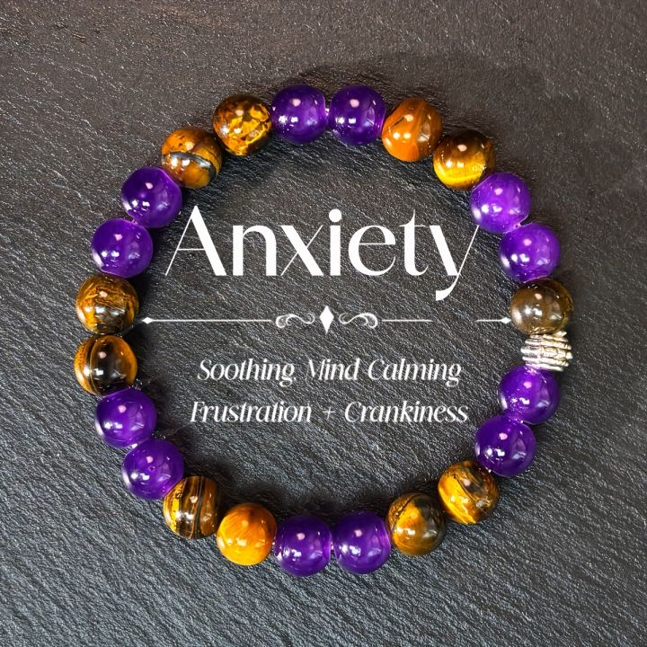 1pc/Peace of Mind Bracelet 8mm Natural Stone Tiger Eye Stone Handmade ...