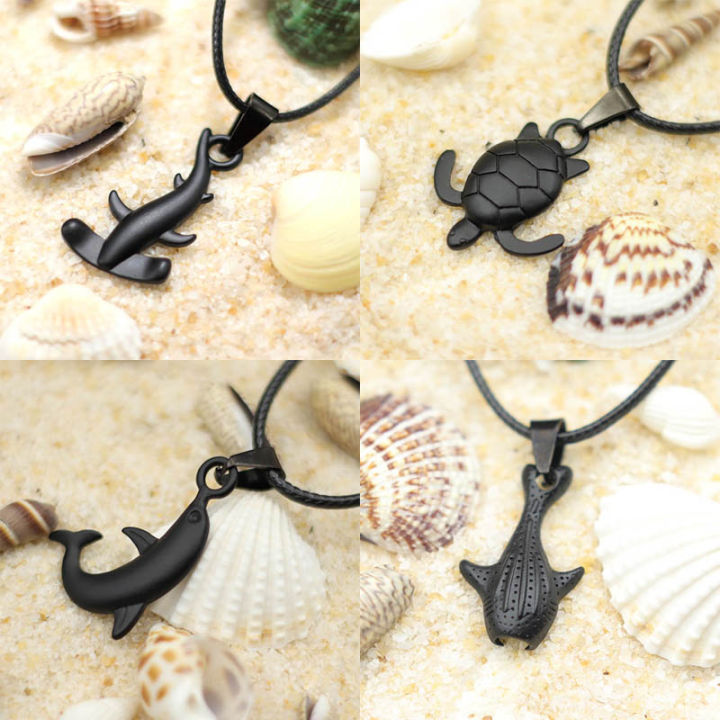 Fashion Marine Animal Manta Necklace For Men Turtle Shark Beach Surfing ...