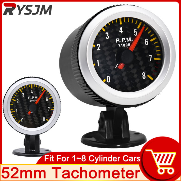AD 0~8000 RPM Meter Car Tachometer + Gauge Holder Tacho Gauge 52mm Car ...