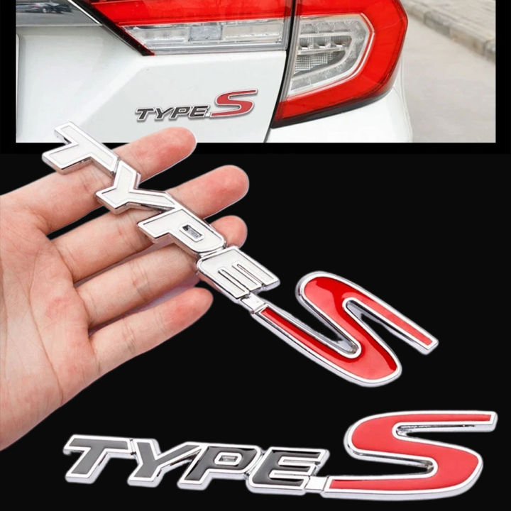 3D Metal Logo Type S Sticker Letter Front Grille Badge Car Rear Trunk ...