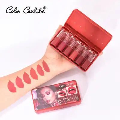 Color Castle Flower Matte Lipstick 6Pcs Pack A vibrant assortment of ...
