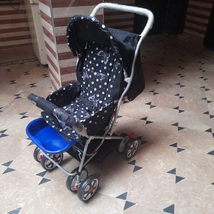 Baby stroller pram with (08) wheels and 3 position for New Born | Daraz.pk