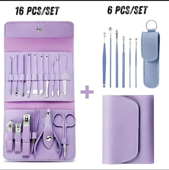 Premium 22-Piece Manicure, Pedicure & Ear Care Set – Stainless Steel ...