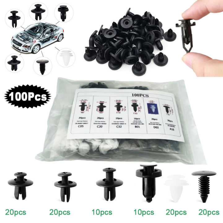 Universally Auto Fastener Clip 50-100pcs Car Body Push Retainer Pin ...
